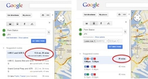 Find out your trip duration based on current traffic using Google Maps ...